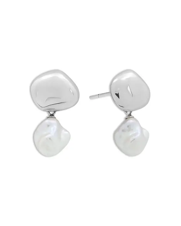 Shashi Cultured Freshwater Pearl Drop Earrings - Pearl/silver