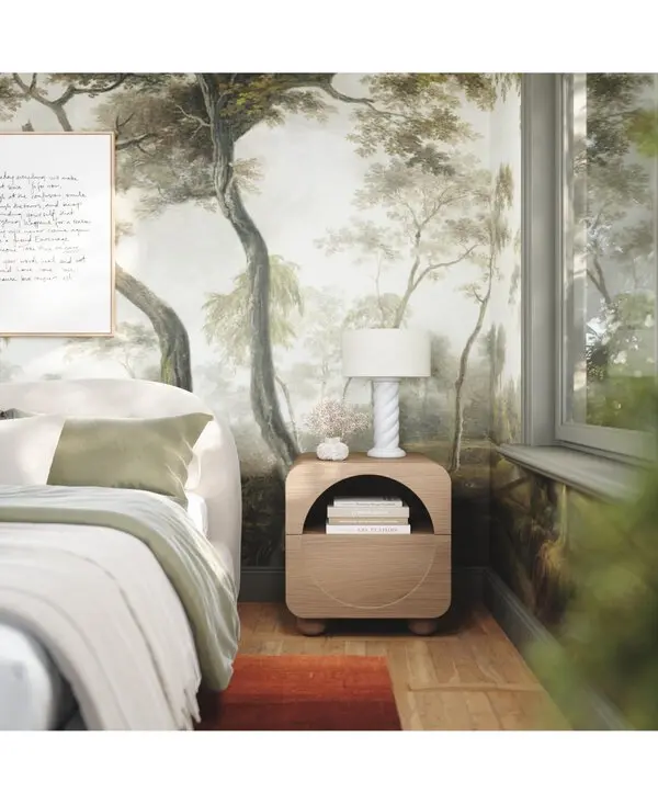 TOV FURNITURE Moonrise Ash 1-drawer Nightstand