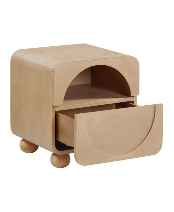 TOV FURNITURE Moonrise Ash 1-drawer Nightstand