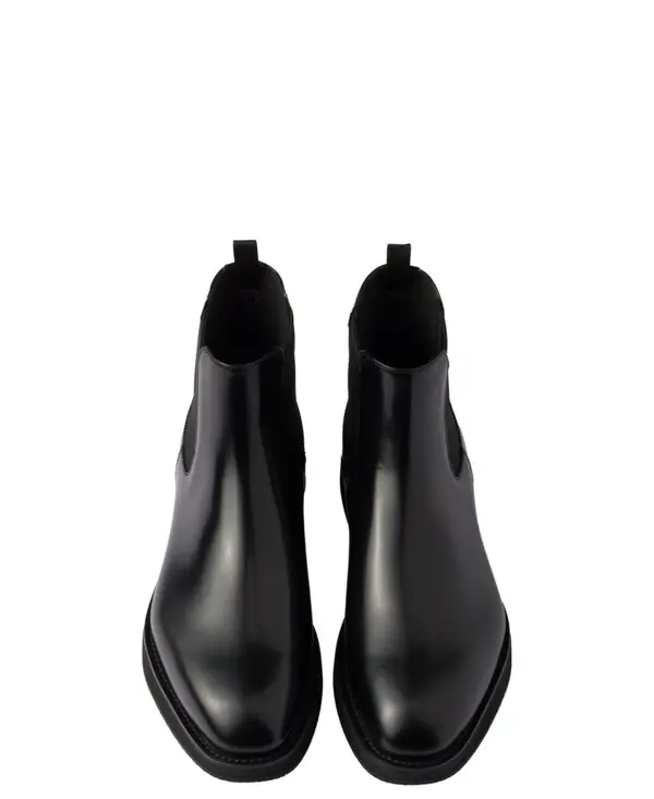 Prada Brushed Leather Chelsea Boots