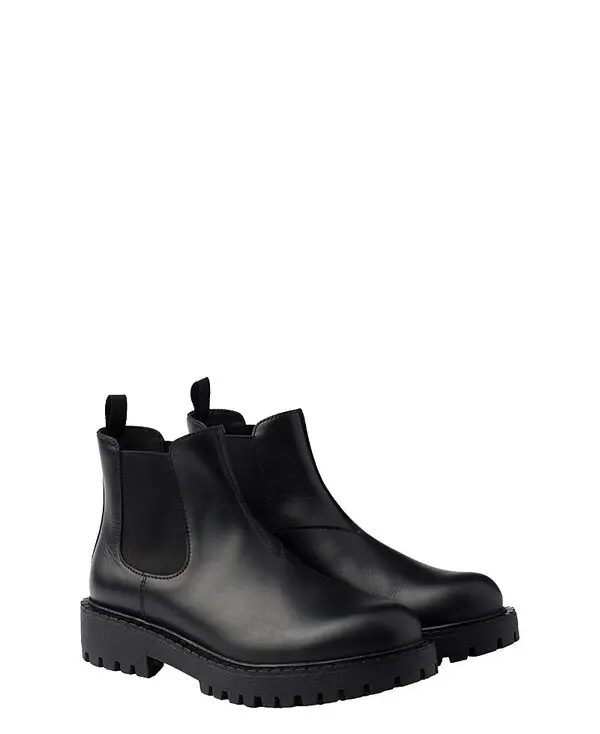 Prada Leather Chelsea Boots - Black