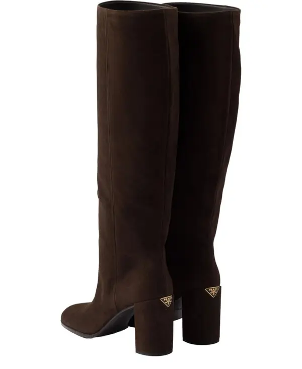 Prada Heeled Suede Boots