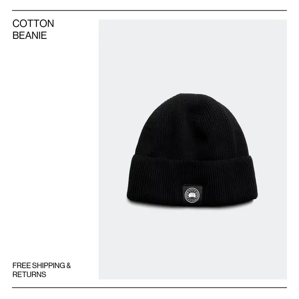 Canada Goose Cotton Beanie - Black