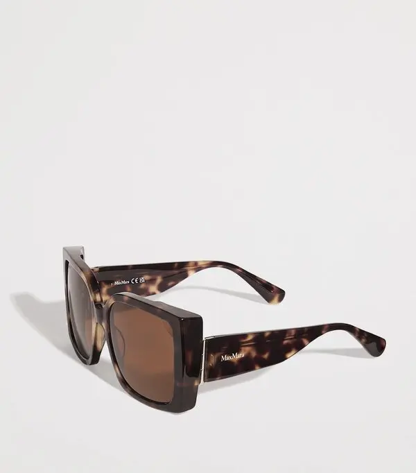 Max Mara Acetate Tortoiseshell Square Sunglasses In Brown  display picture 3