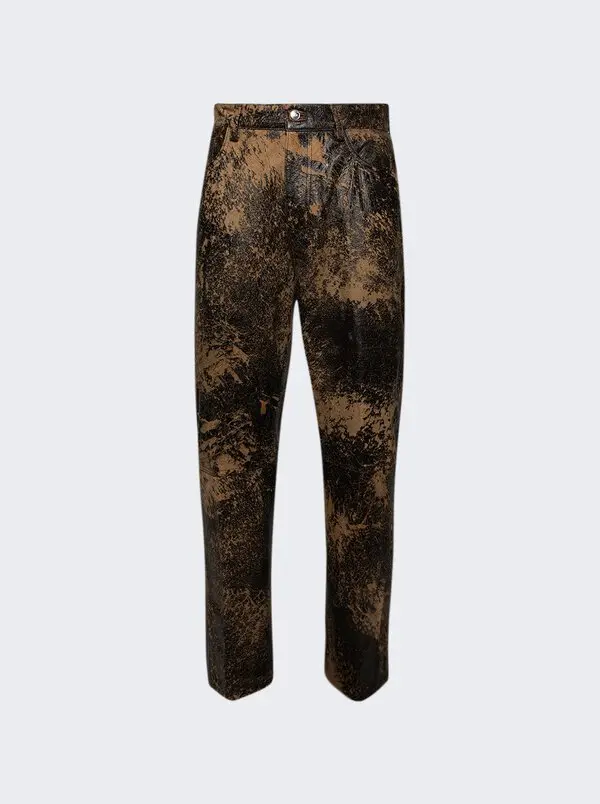 NAHMIAS Aged Leather Venice Jeans - Brown