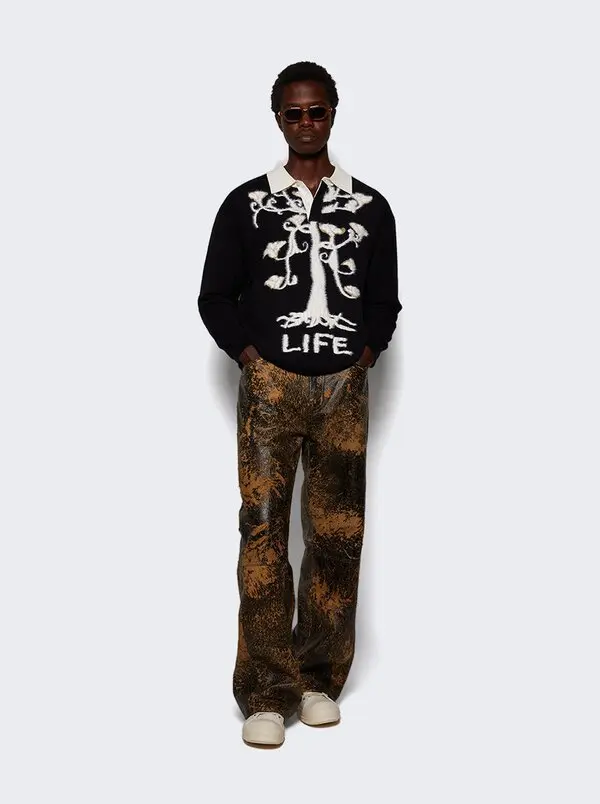 NAHMIAS Aged Leather Venice Jeans