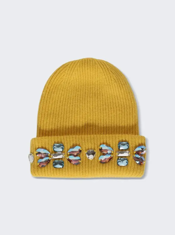 MELROSE HIGH Crown Of Cairo Beanie - Yellow