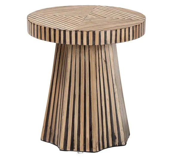 BAXTON STUDIO Devika Brown Bamboo End Table - One-color