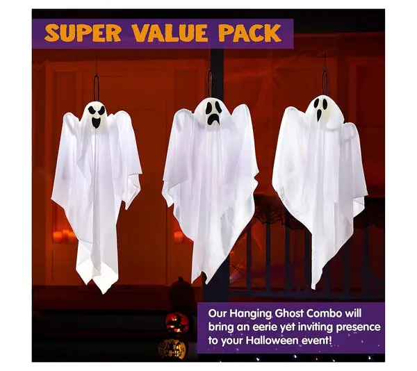 JOYFY 3x27.5' Halloween Hanging Ghosts Decor
