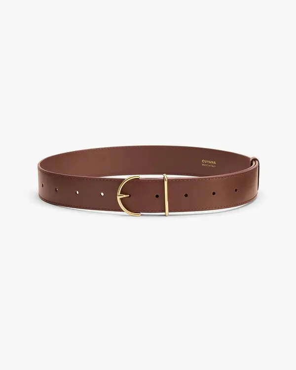 Cuyana Leather Belt - Dark Chestnut