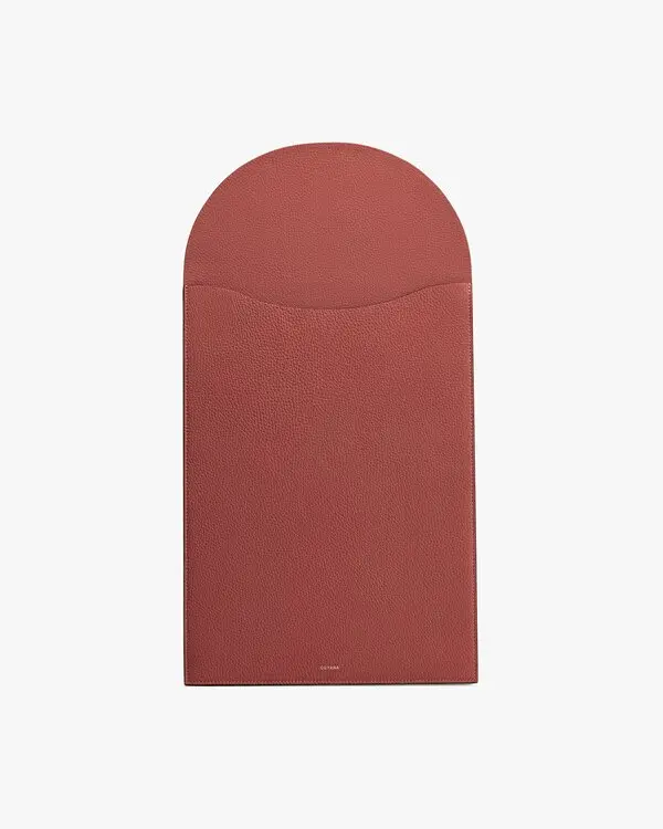 Cuyana Convertible Leather Laptop Sleeve 15-16-inch - Dark Terracotta