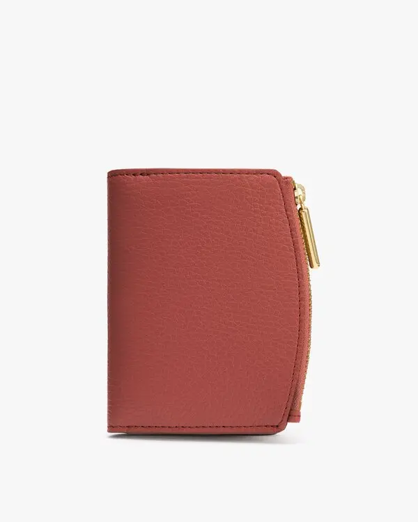 Cuyana Fold Zip Wallet - Dark Terracotta