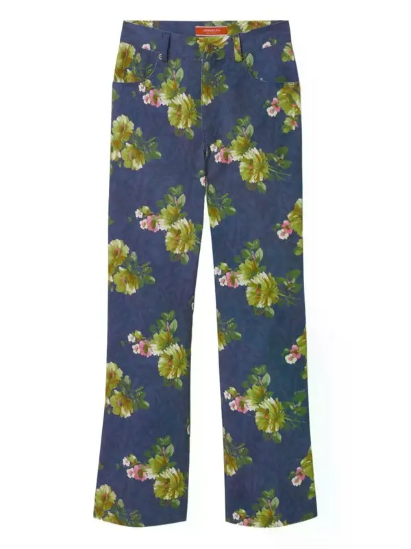 La DoubleJ Floral-print Flared Jeans
