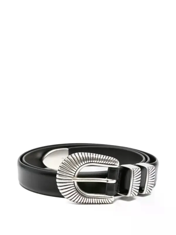 Barena Venezia Leather Shell-buckle Belt - Black