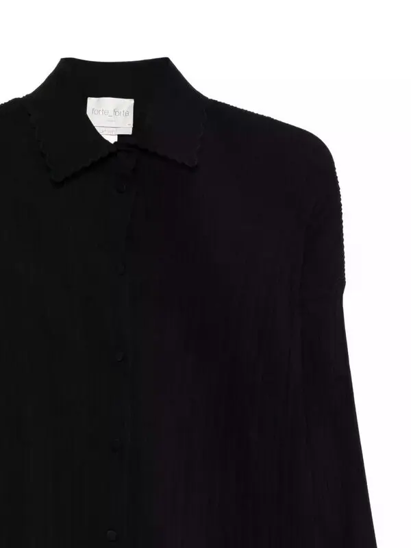 FORTE_FORTE Ribbed Button-up Shirt