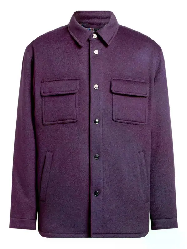 Etro Cashmere Patch-pocket Overshirt - Purple