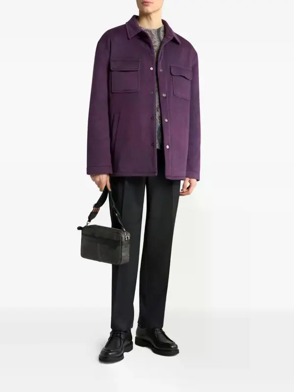 Etro Cashmere Patch-pocket Overshirt - Purple