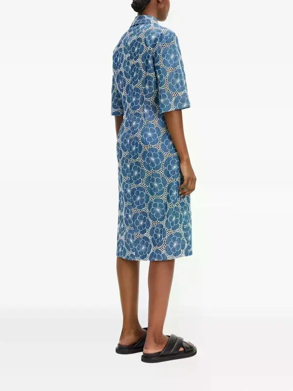 SAMSOE SAMSOE Floral-print Collared Midi Dress