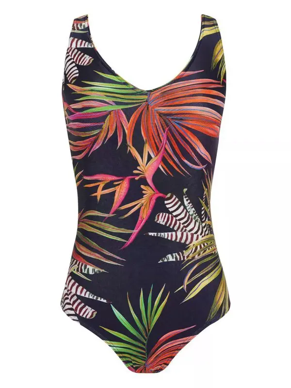 LYGIA & NANNY Tropical-print One-piece Swimsuit - Blue
