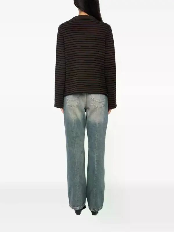 Zadig&Voltaire Striped Sweater With Gold Buttons - Brown