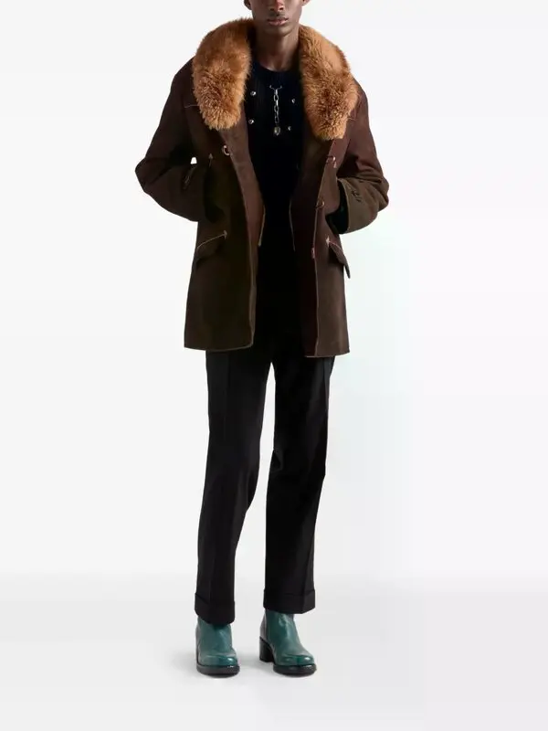Prada Shearling-collar Suede Jacket