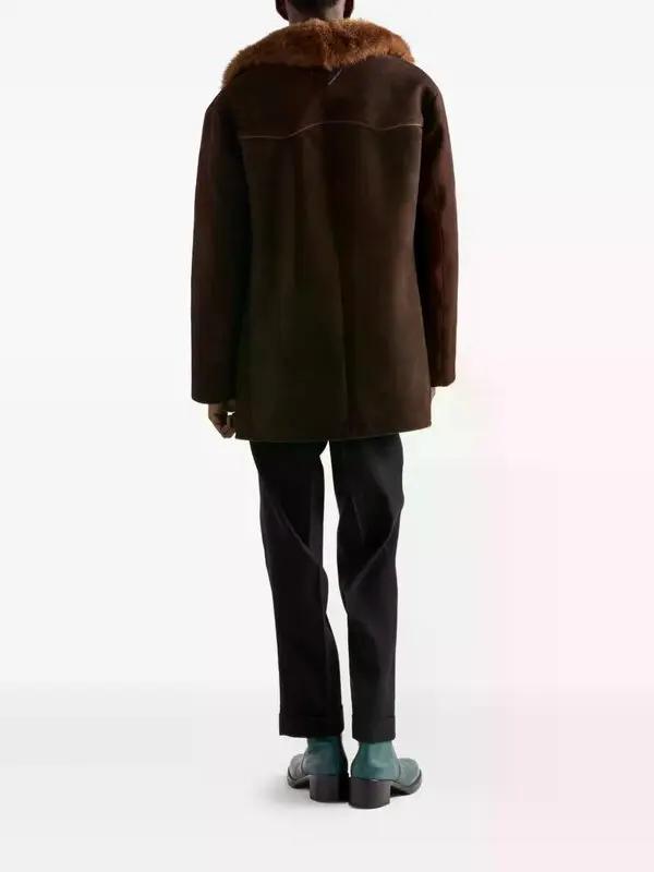 Prada Shearling-collar Suede Jacket