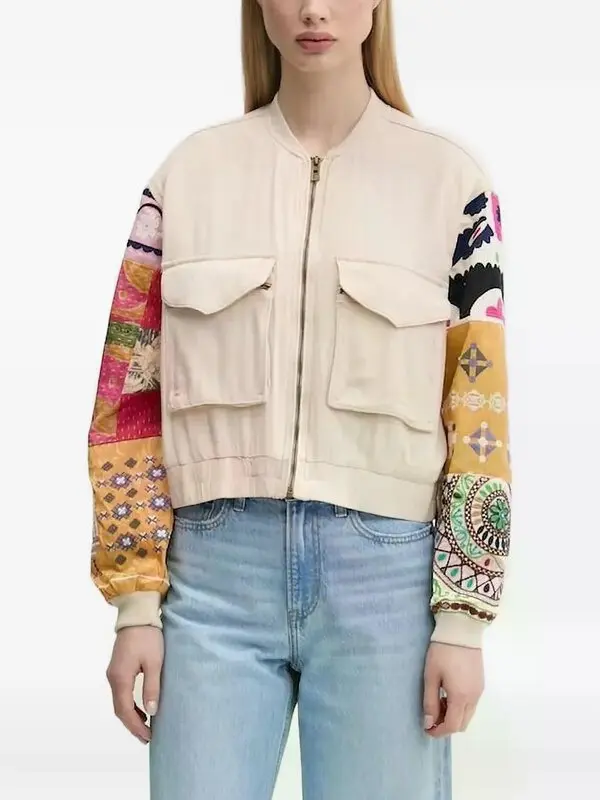 Desigual Patchwork-sleeve Bomber Jacket