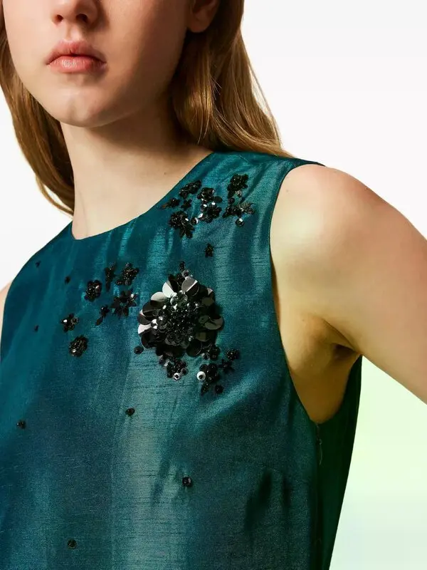 TWINSET Embellished Sleeveless Mini Dress