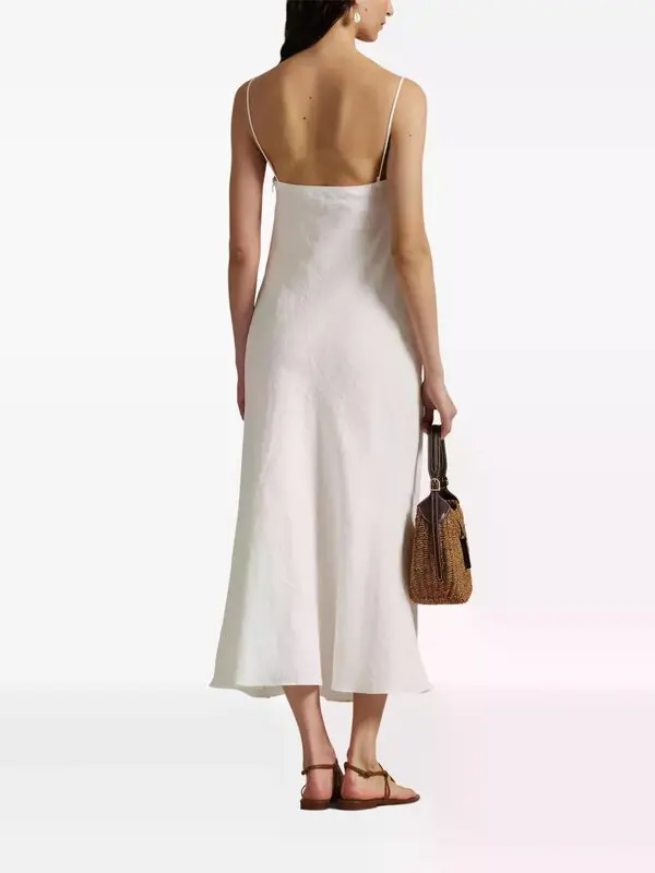 Polo Ralph Lauren Sleeveless Linen Midi Dress - White | Editorialist