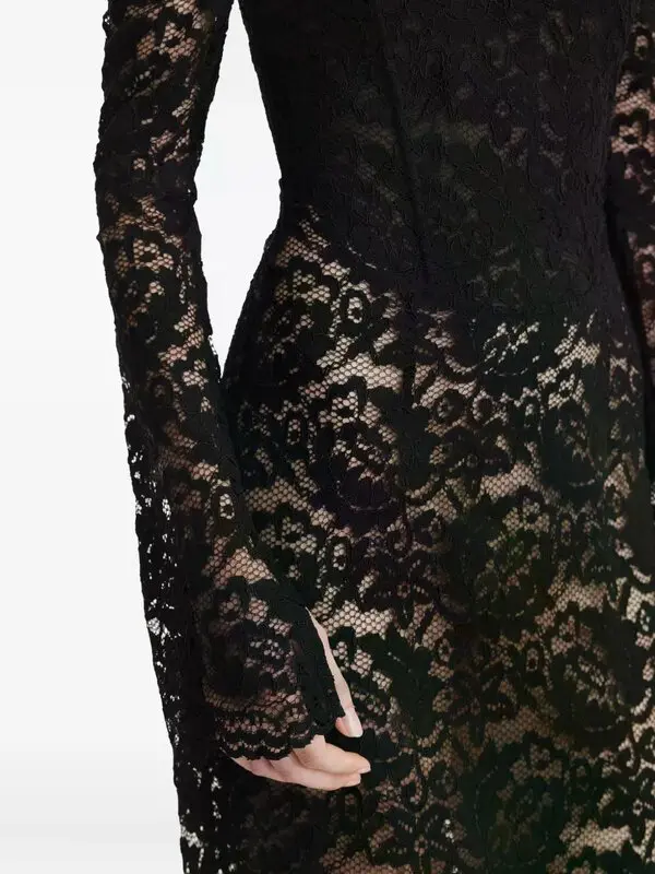 2310 STUDIO Off-shoulder Lace Midi Dress - Black