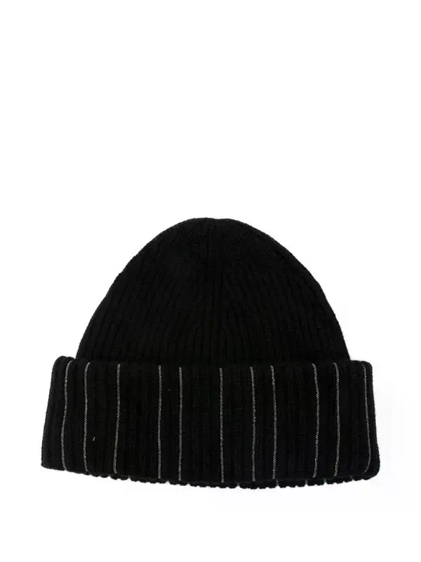 Fabiana Filippi Ribbed Beanie Hat With Metallic Detailing - Black