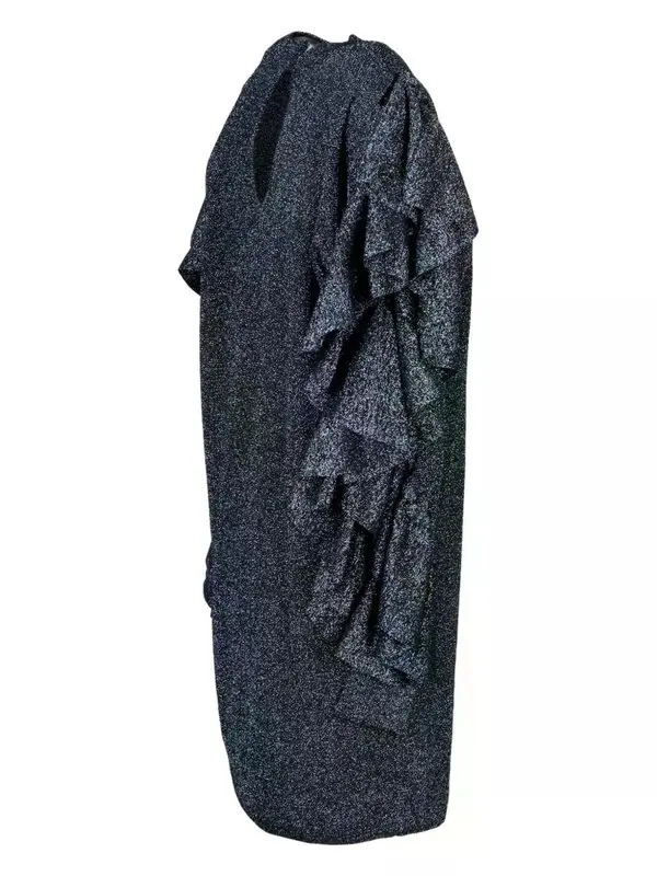 CIRCUS HOTEL Frill-sleeve Glitter Dress