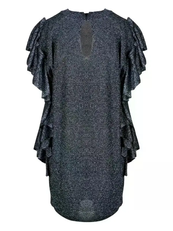 CIRCUS HOTEL Frill-sleeve Glitter Dress