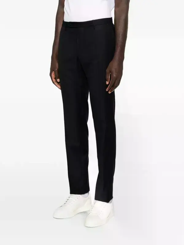 Incotex Flat-front Straight-leg Wool Trousers - Blue
