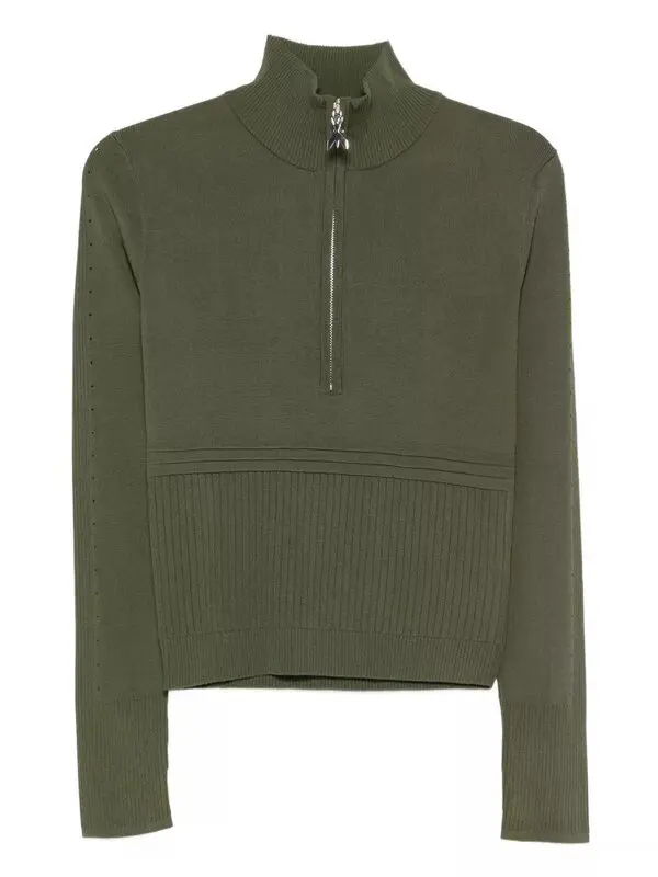 Patrizia Pepe Ribbed Zip-neck Sweater