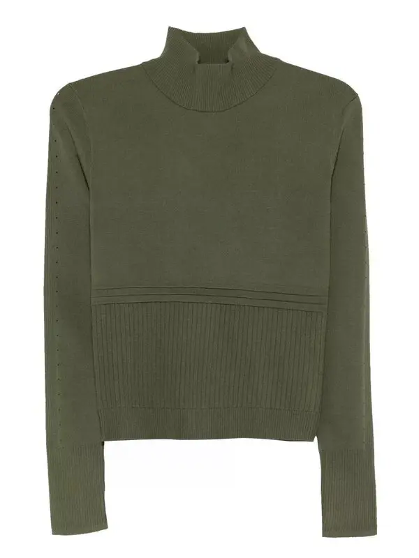 Patrizia Pepe Ribbed Zip-neck Sweater