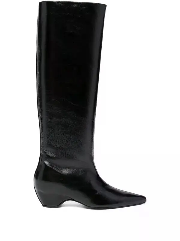 Khaite 30mm Sybil Leather Knee-high Boots - Black