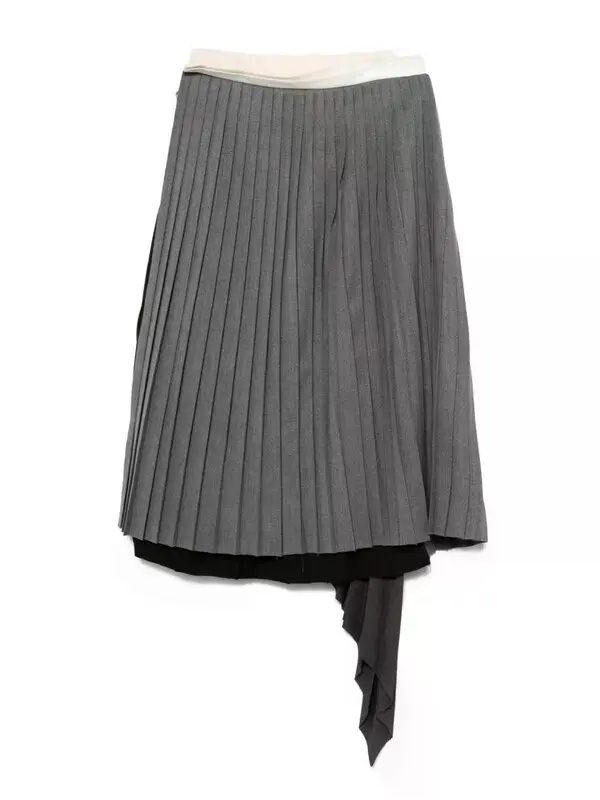 FEDERICO CINA Pleated Asymmetric Skirt