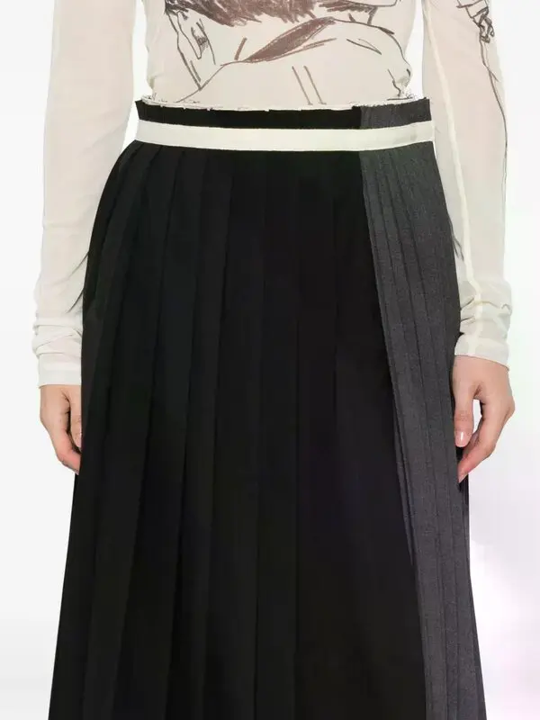 FEDERICO CINA Pleated Asymmetric Skirt