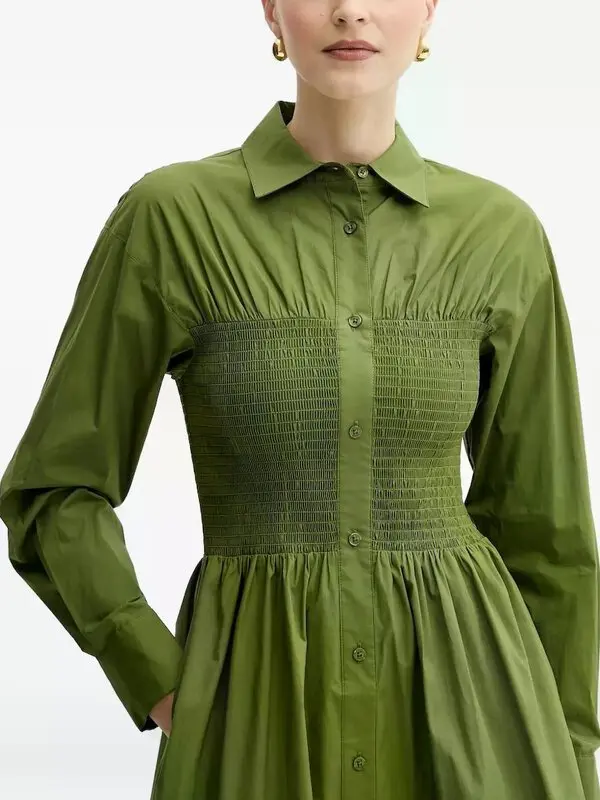 michael kors green shirt dress Smocked - Cut Outs