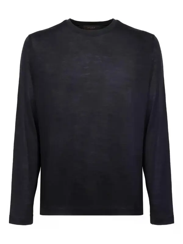 SLOWEAR Ribbed-collar Long-sleeve T-shirt