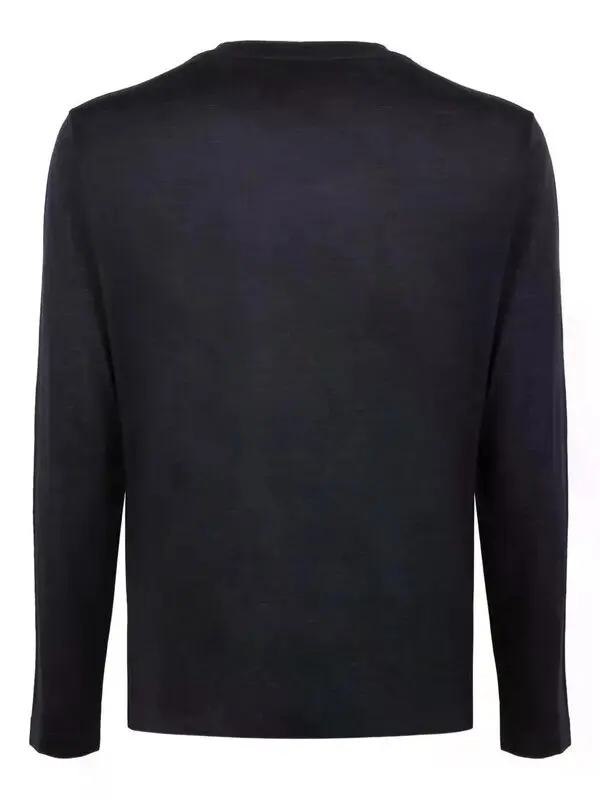 SLOWEAR Ribbed-collar Long-sleeve T-shirt