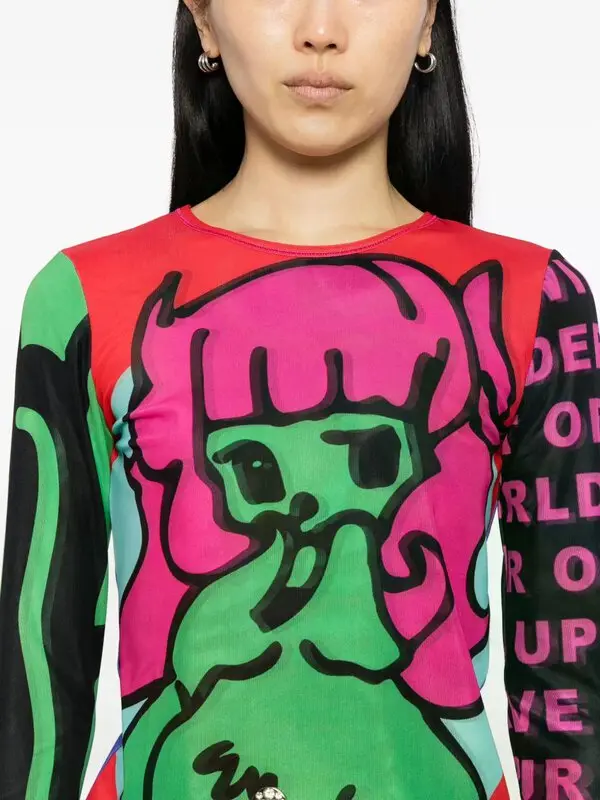 CHOPOVA LOWENA Printed Mesh Top