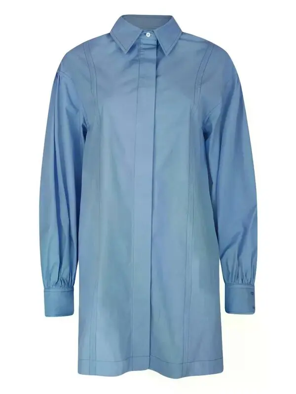 LOULOU Zena Puff-sleeve Mini Shirt Dress