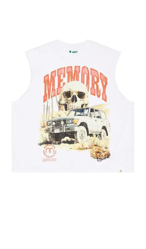 MEMORY LANE Desert Scene Sleeveless Crop Tee In White - Off White
