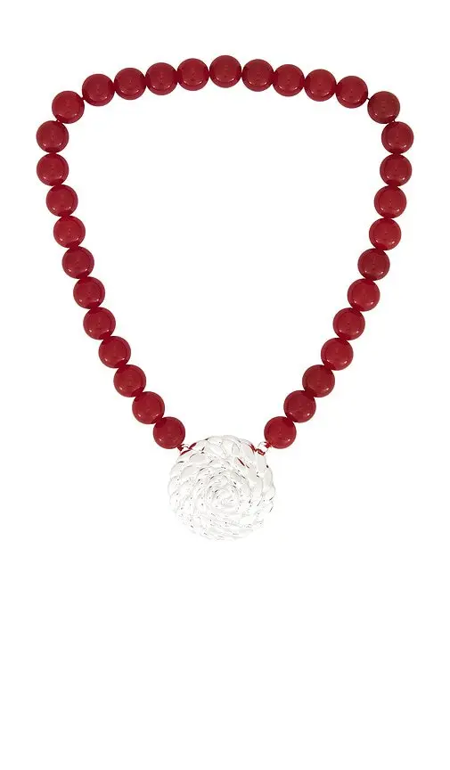 JULIETTA Spiral Necklace - Red & Silver
