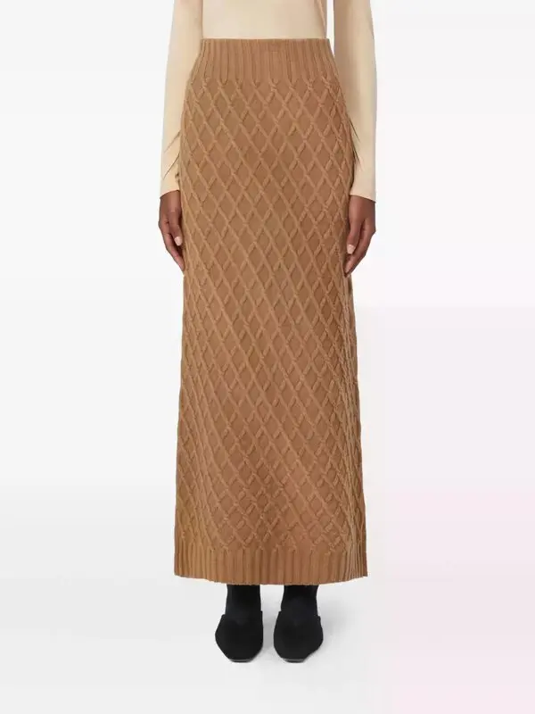 Max Mara Cable-knit Midi Skirt - Brown