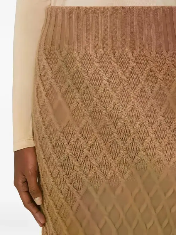 Max Mara Cable-knit Midi Skirt - Brown