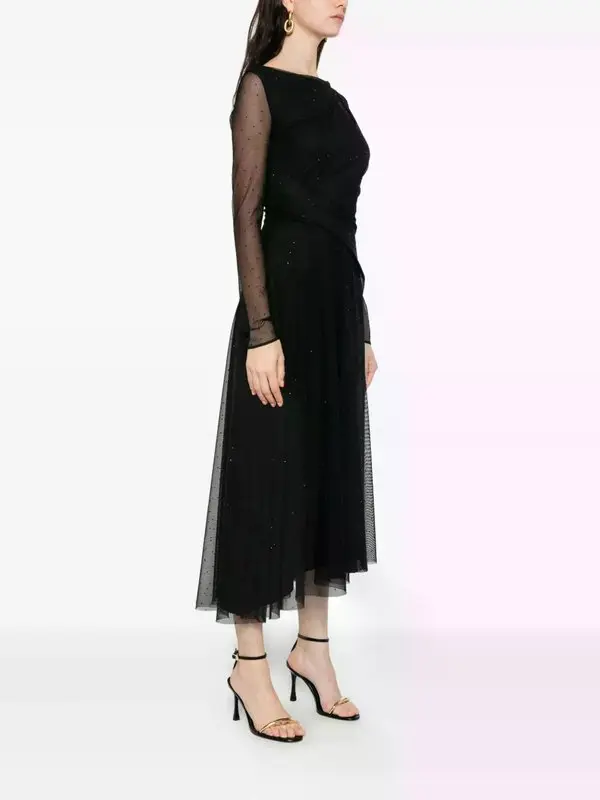 Talbot Runhof Embellished Sheer Midi Dress