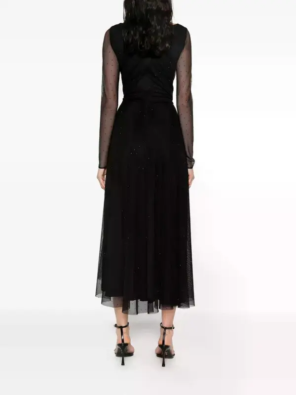Talbot Runhof Embellished Sheer Midi Dress